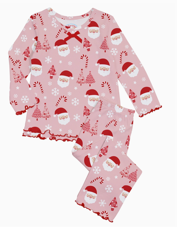 Sara’s Prints - Pink Santa Christmas Pajamas : Connie's Children's Shop